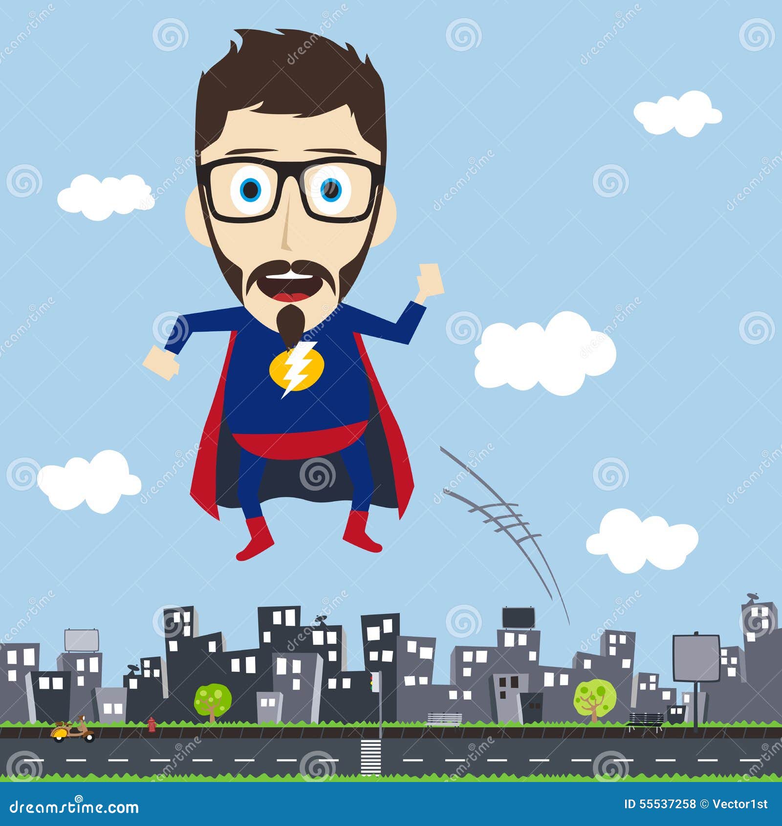Superhero cartoon stock vector. Illustration of amazing - 55537258