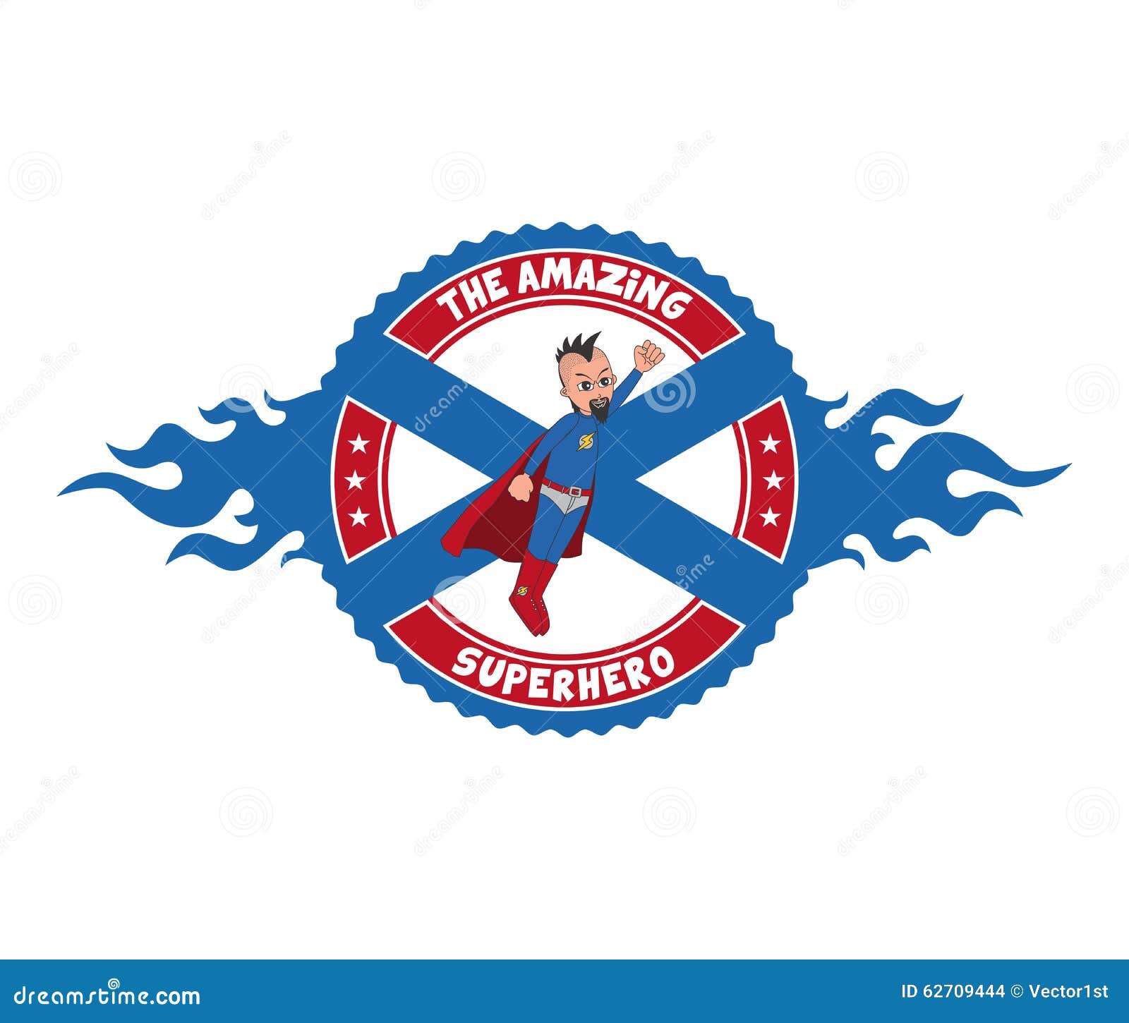 Superhero cartoon stock illustration. Illustration of super - 62709444