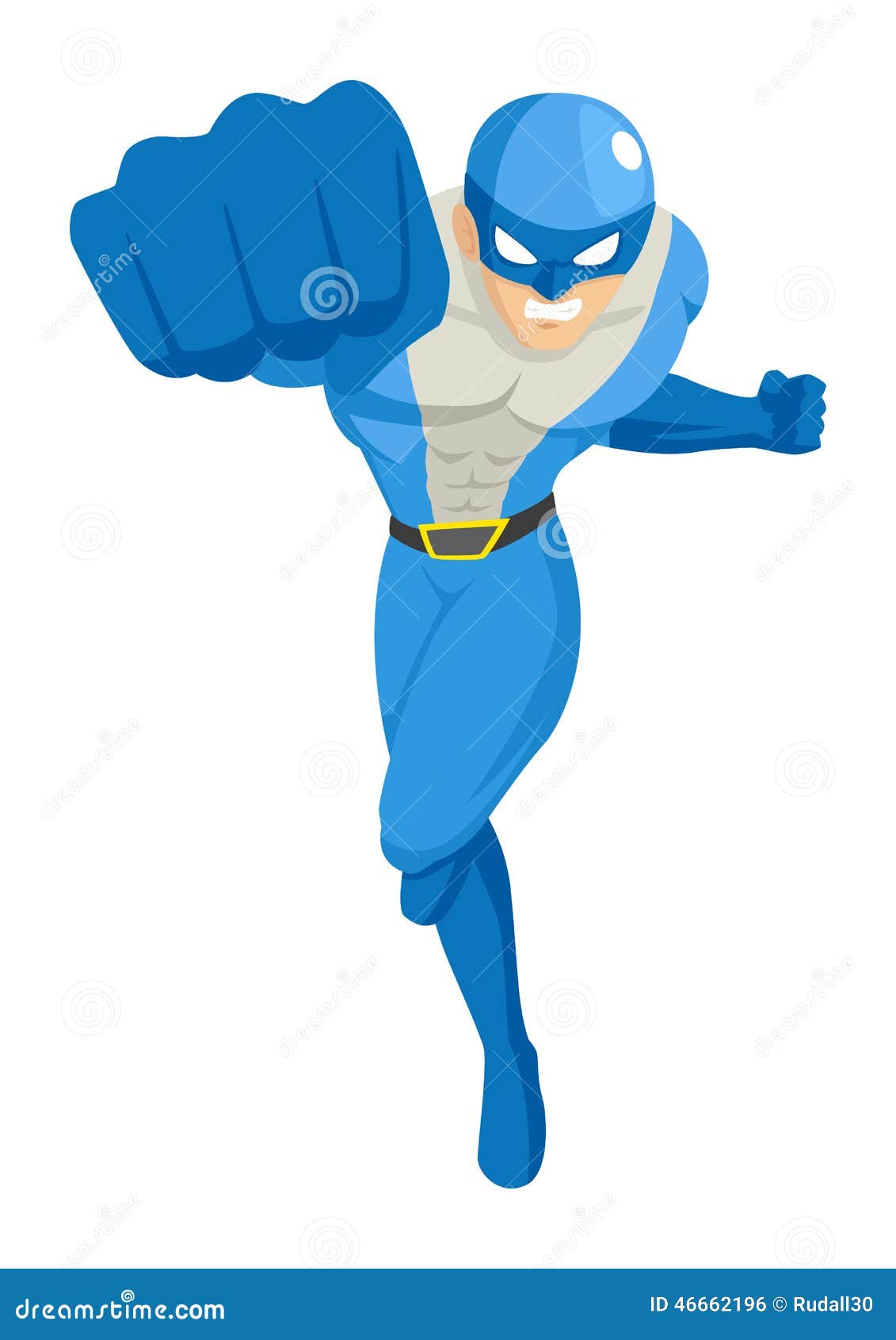Superhero Punching Bad Guy Royalty-Free Illustration | CartoonDealer ...