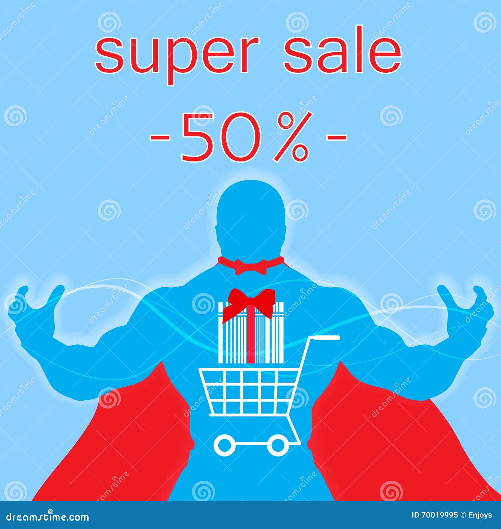 Superhero Character Sale . Flat Design Illustration. Stock Illustration ...