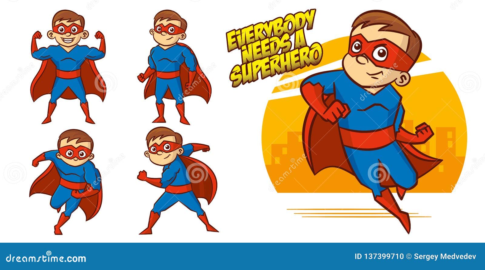 Superhero Character Superheroes Set Vector Illustration Design ...