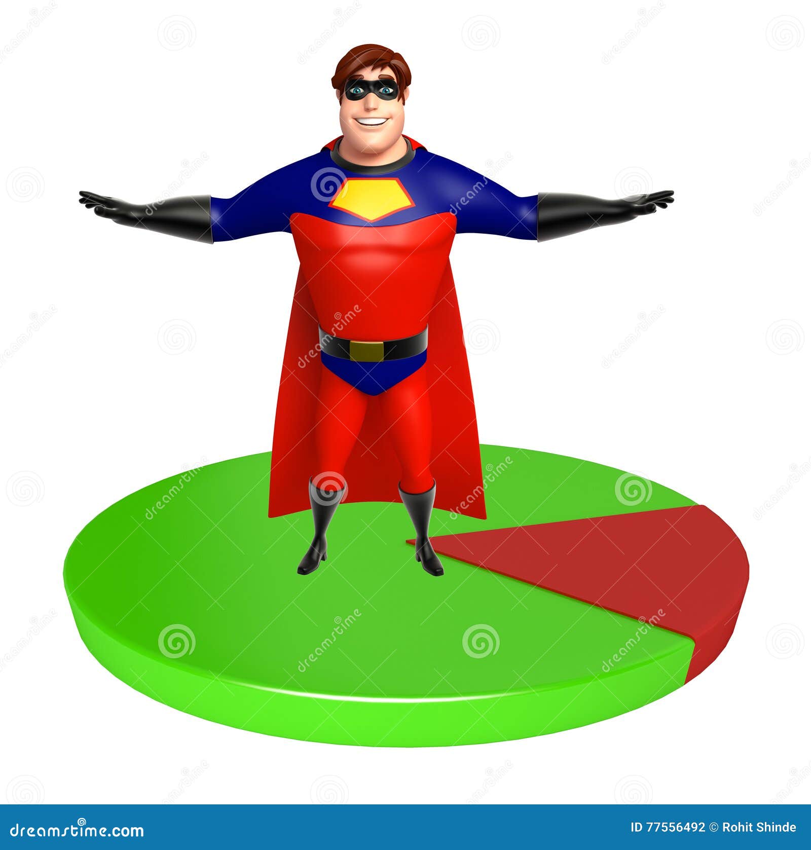 Superhero with Circle sign stock illustration. Illustration of hero ...