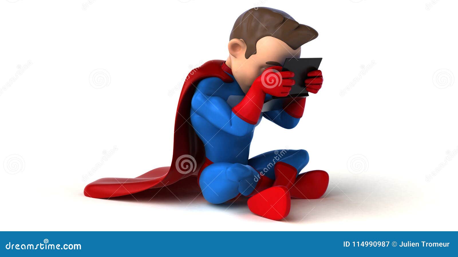 Superhero Coding - 3D Illustration Stock Illustration - Illustration of ...