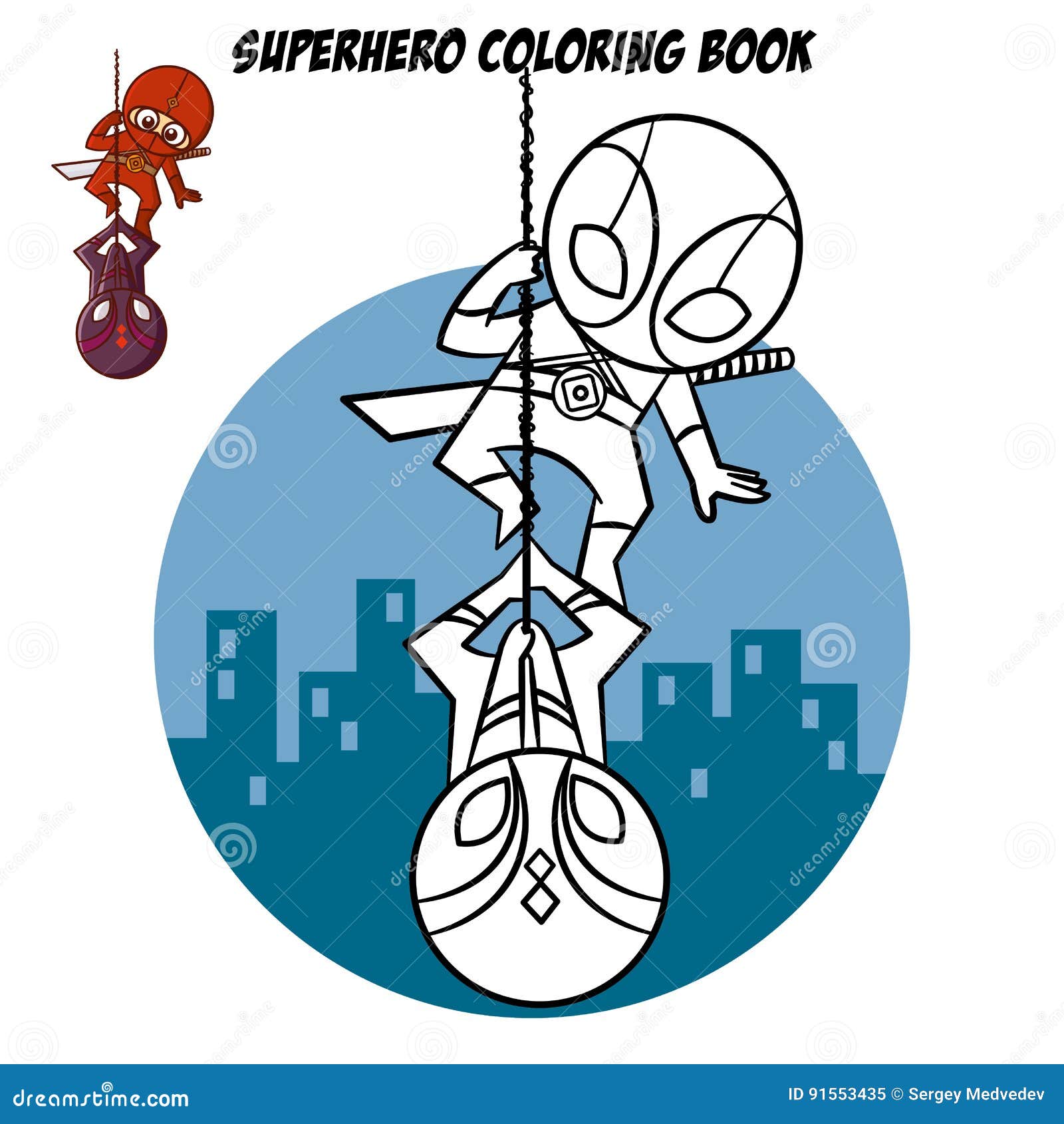 Superhero Coloring Book. Comic Character Isolated On White Background ...