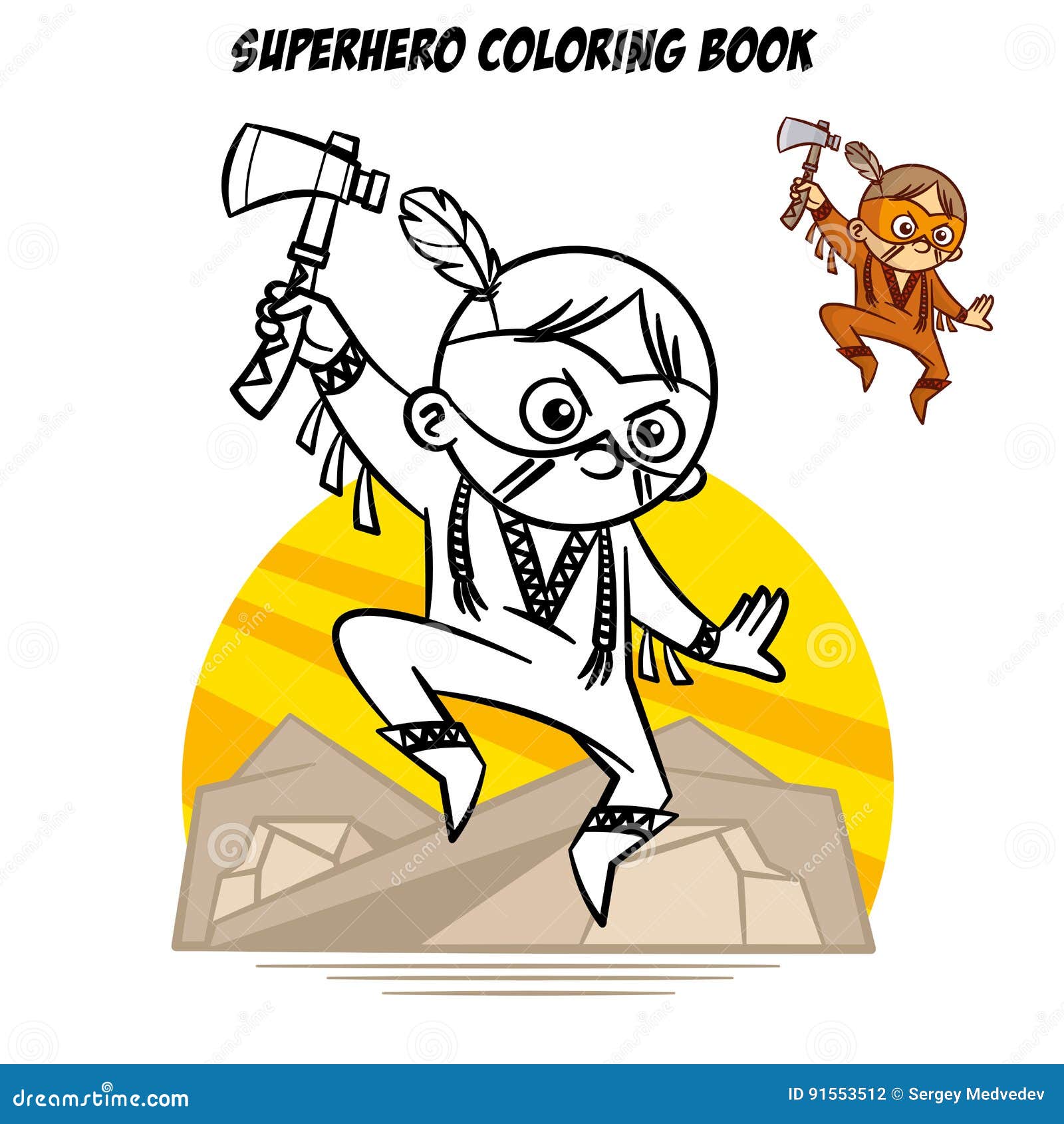 Superhero Native American Sticker Cartoon Vector | CartoonDealer.com ...