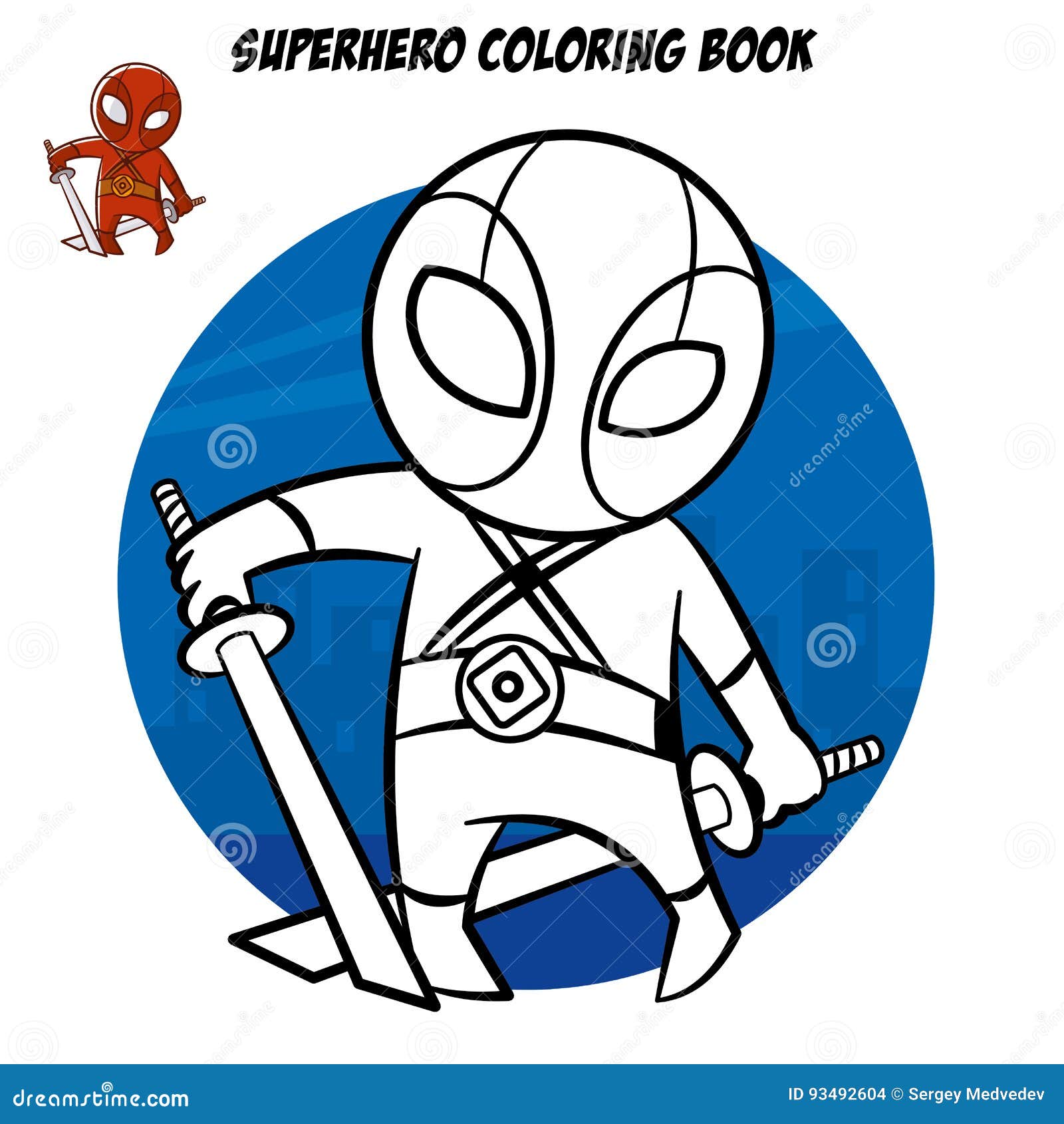 Superhero Coloring Book. Comic Character Isolated On White Background ...