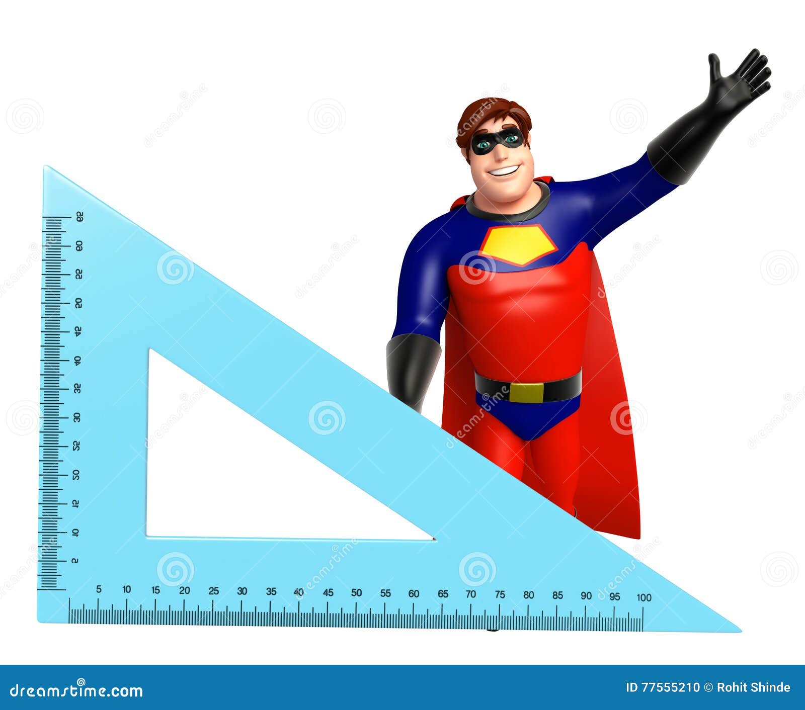 Superhero with Compass stock illustration. Illustration of ideal - 77555210