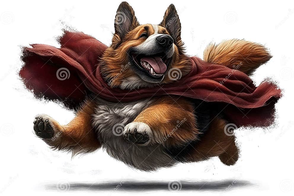 Superhero Corgi in Flight! stock illustration. Illustration of fantasy ...