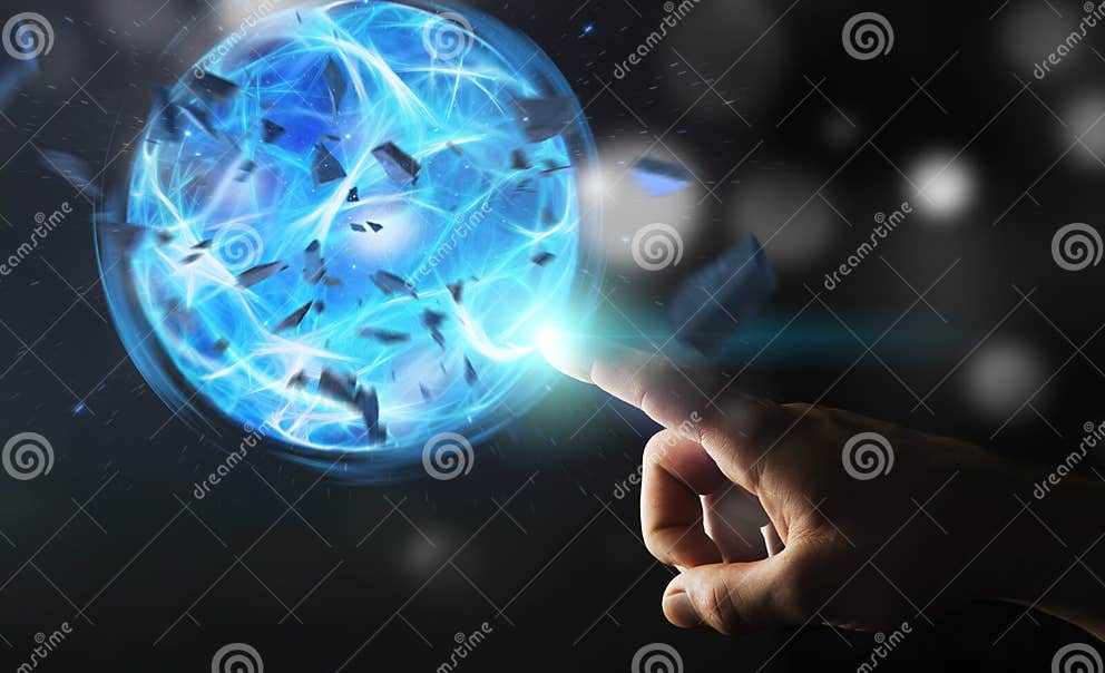 Superhero Creating a Power Ball with His Hand Stock Illustration ...