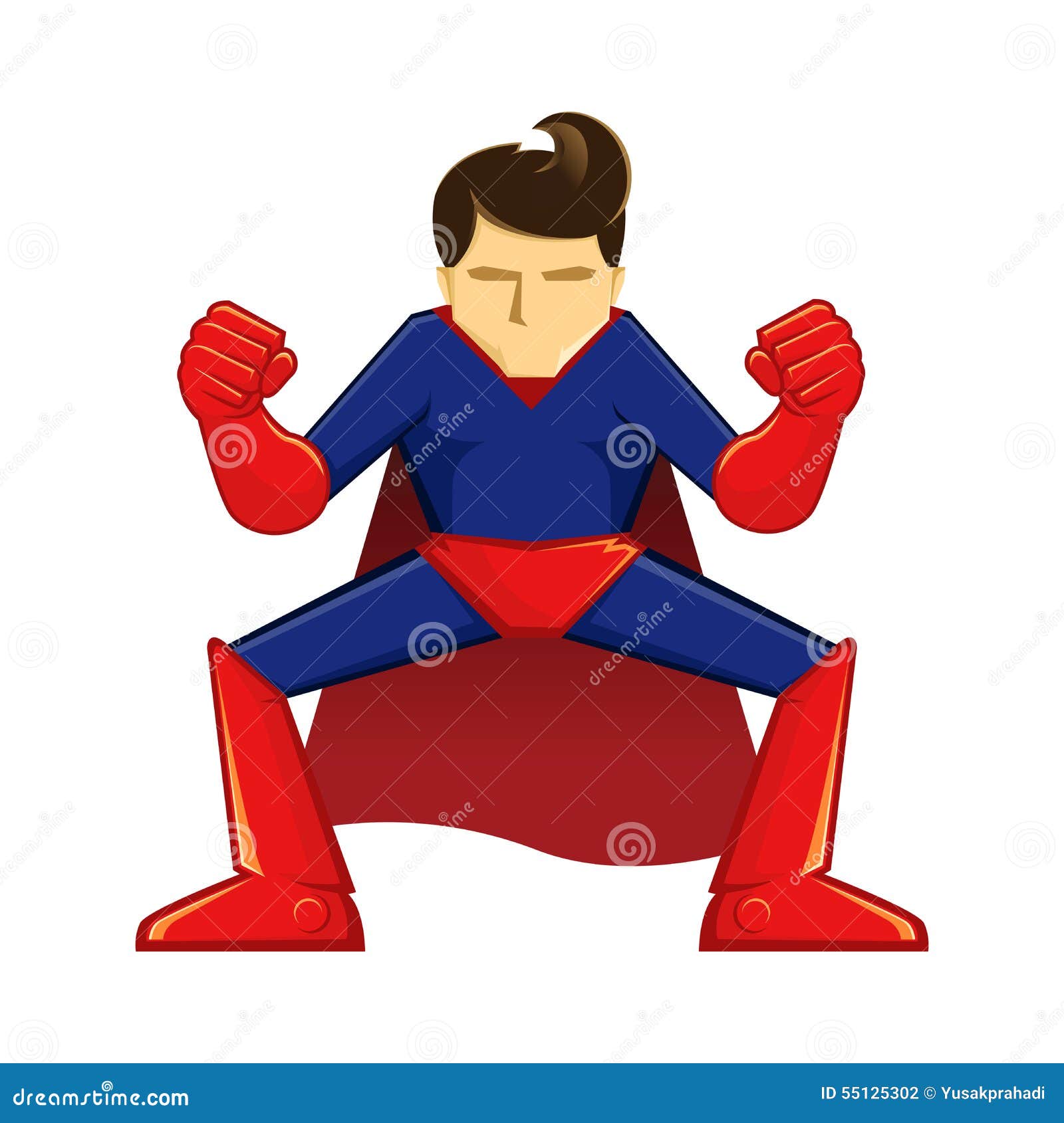 Superhero Crouching stock vector. Illustration of power - 55125302