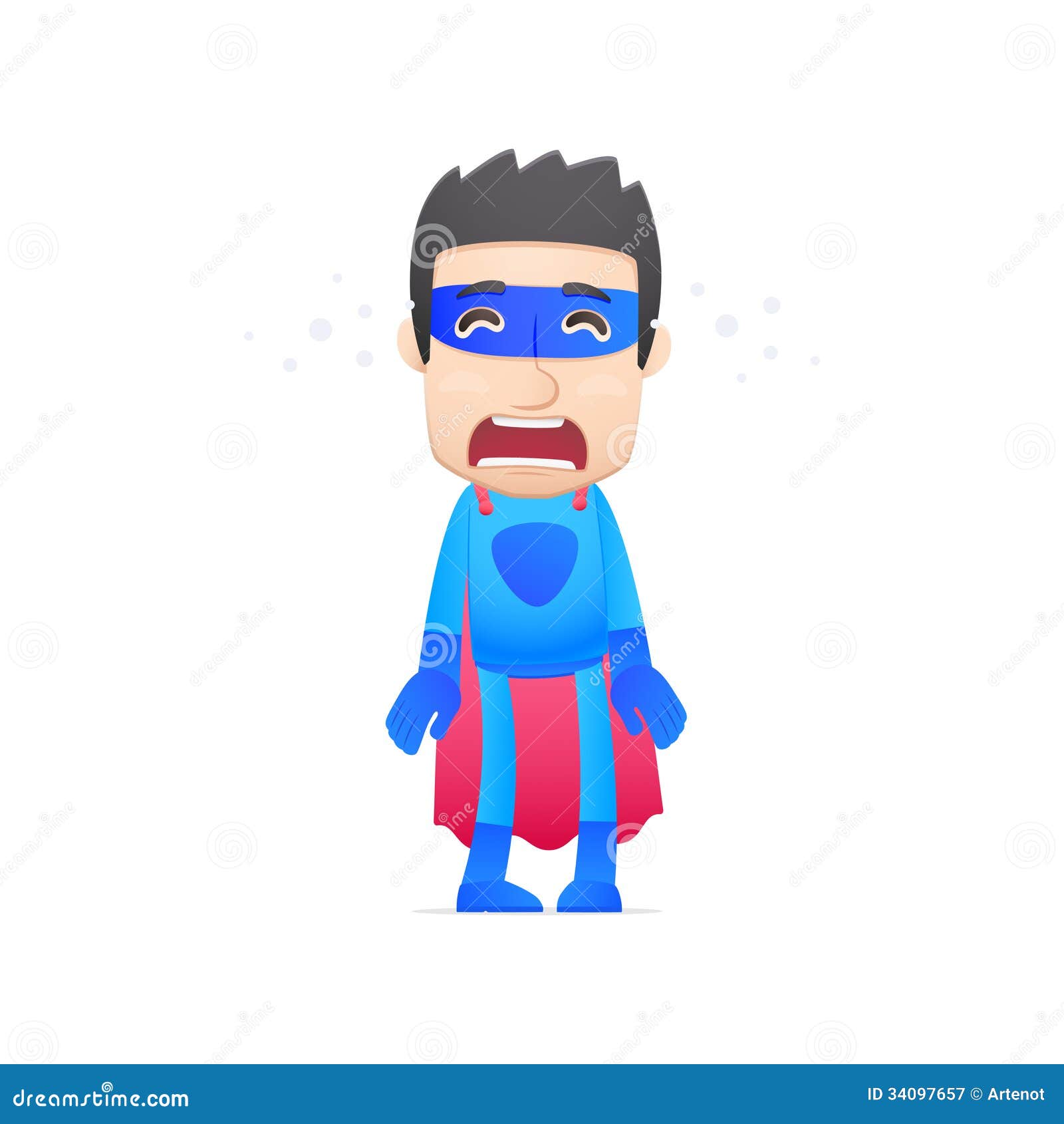 Superhero crying stock vector. Illustration of sadness - 34097657