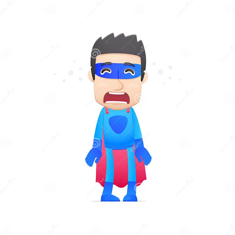 Superhero crying stock vector. Illustration of sadness - 34097657
