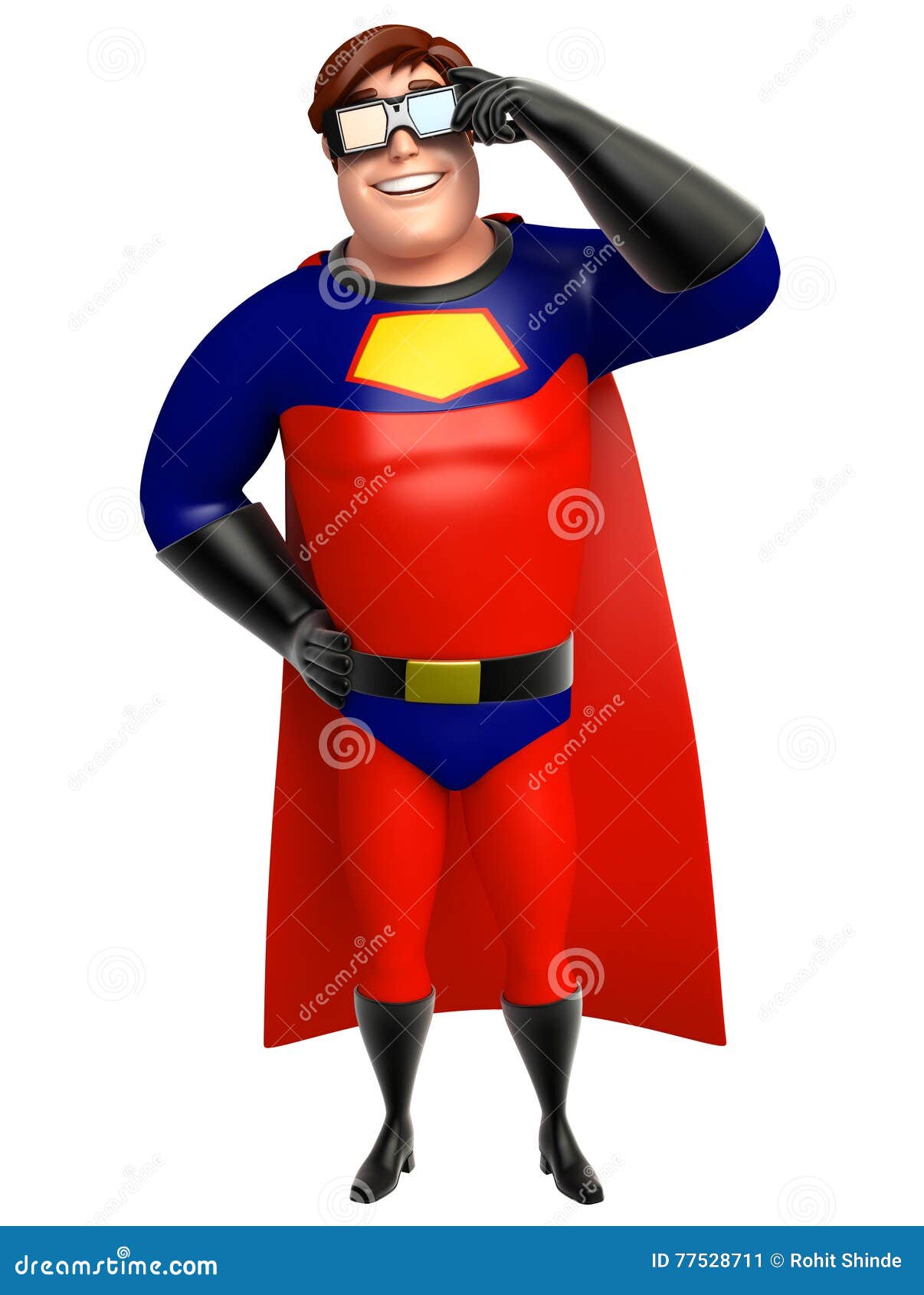 Superhero with 3D gogal stock illustration. Illustration of cool - 77528711