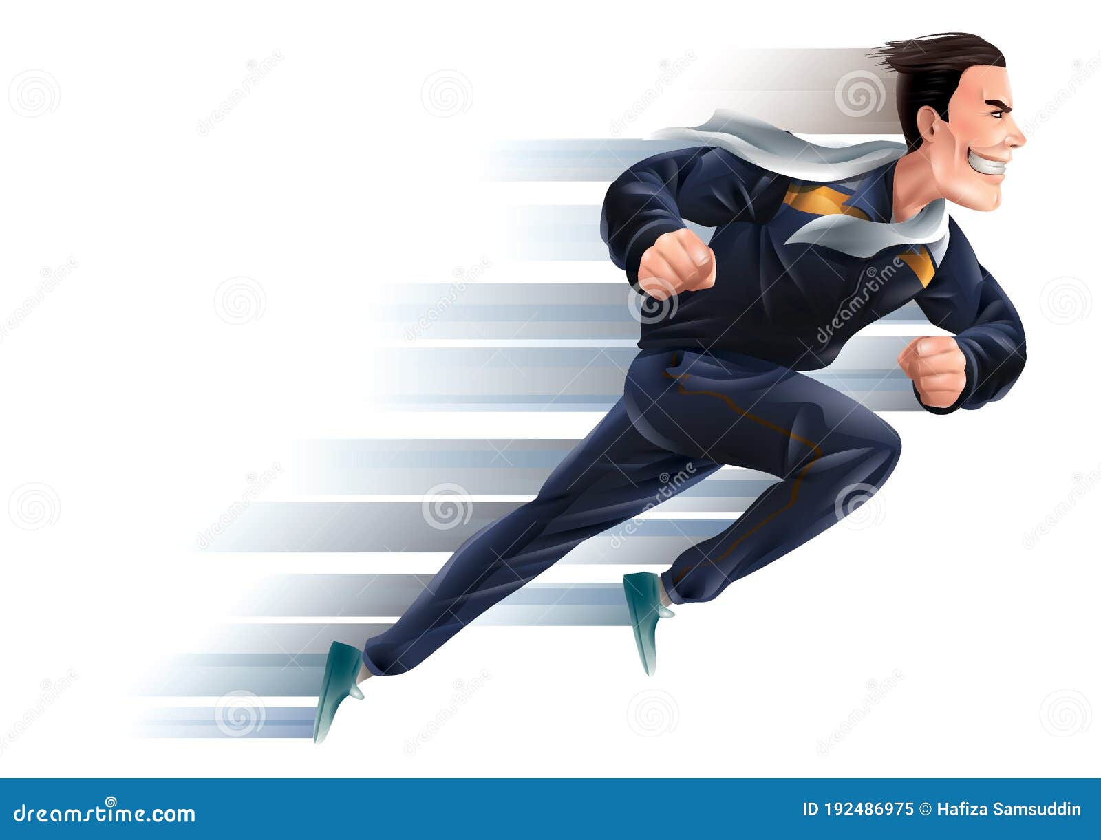 Superhero Dad Running. Vector Illustration Decorative Design Stock ...