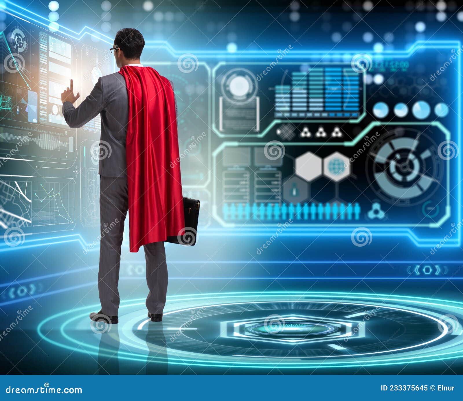 Superhero in Data Management Concept Stock Image - Image of hero ...