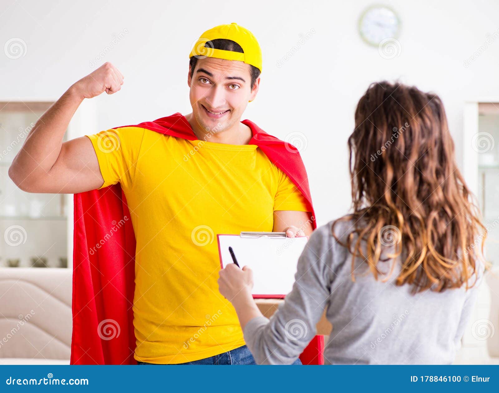 The Superhero Delivery Guy With Box Royalty-Free Stock Photo ...