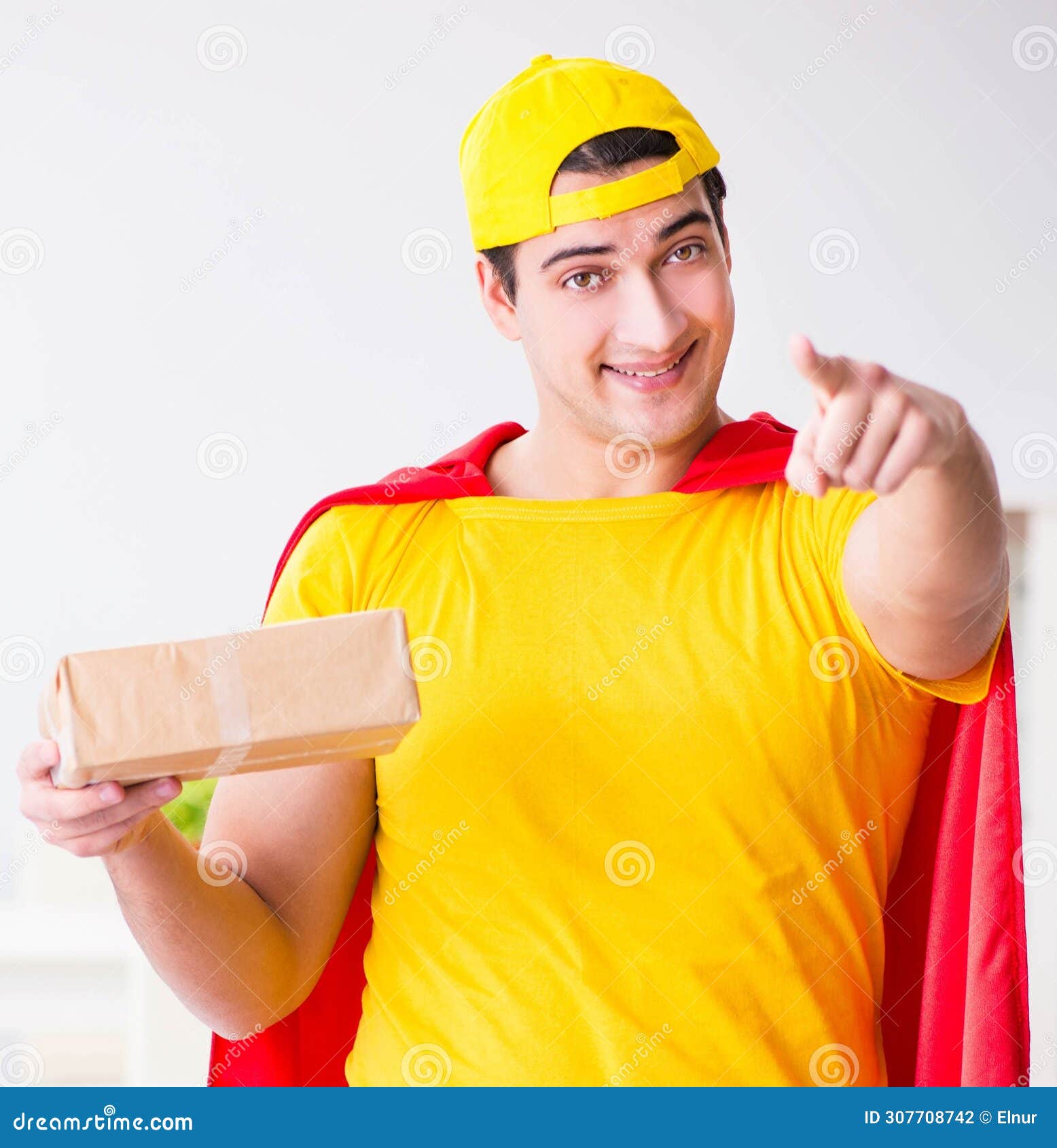 The Superhero Delivery Guy With Box Royalty-Free Stock Photo ...