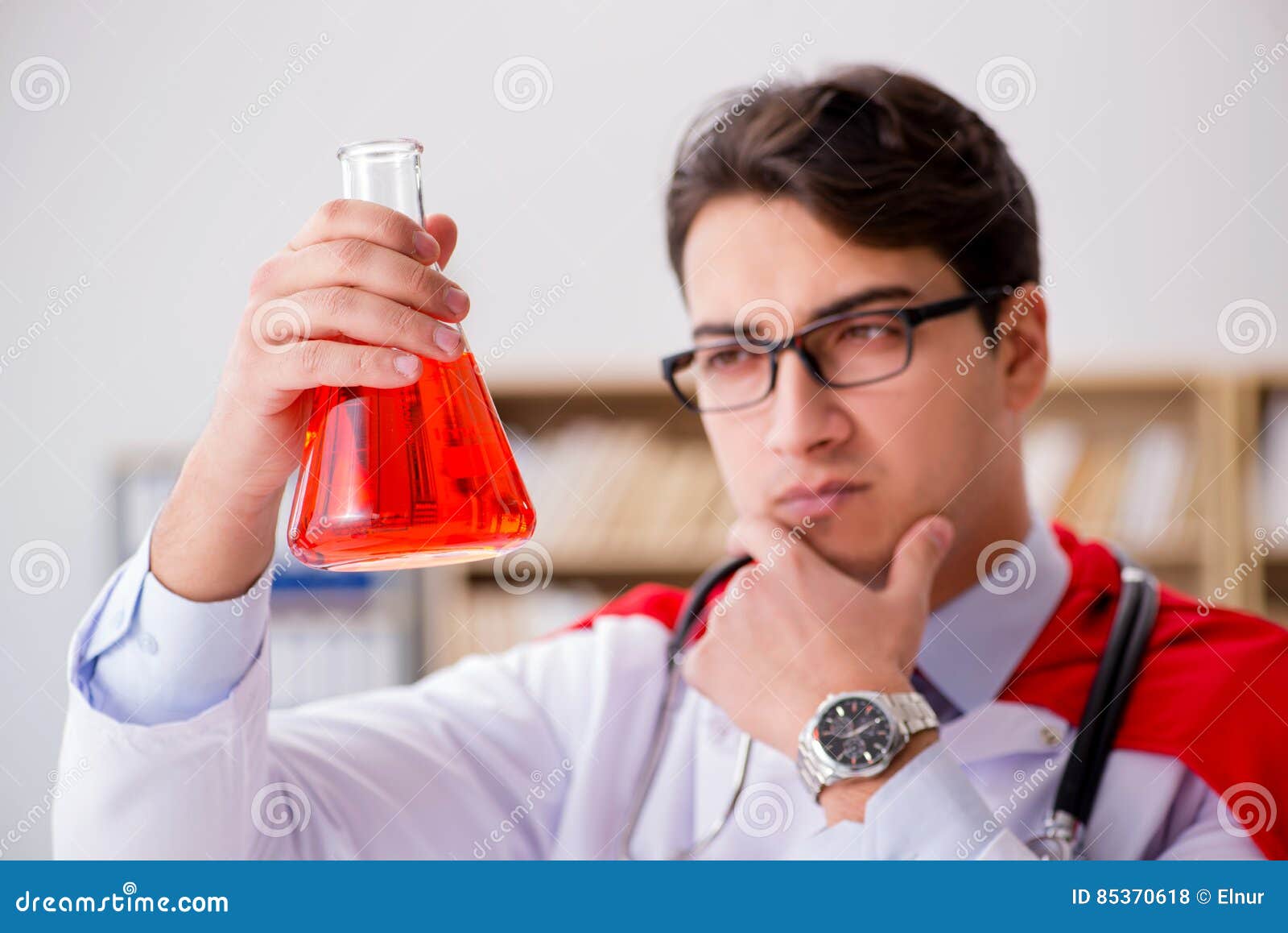The Superhero Doctor Working in the Lab Hospital Stock Photo - Image of ...