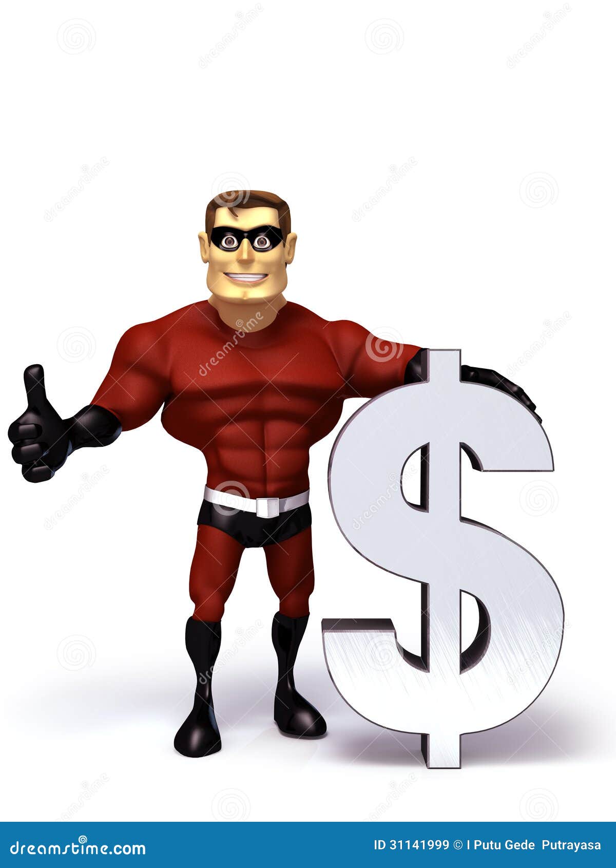 Superhero with Dollar Symbol Stock Illustration - Illustration of bank ...