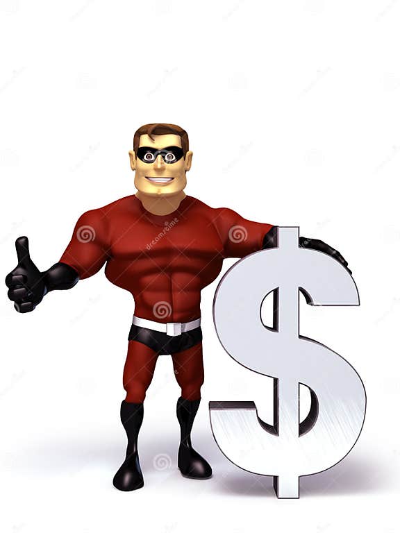 Superhero with Dollar Symbol Stock Illustration - Illustration of bank ...