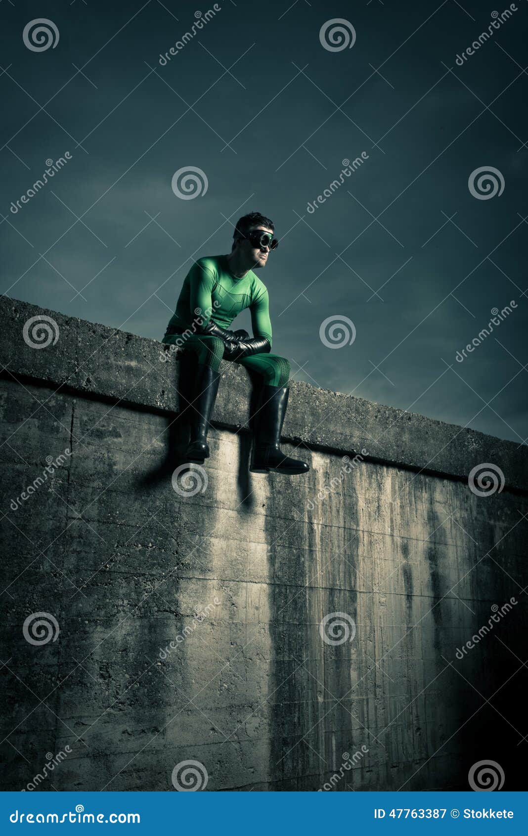 Superhero With Dramatic Sky On Background Royalty-Free Stock Photo ...