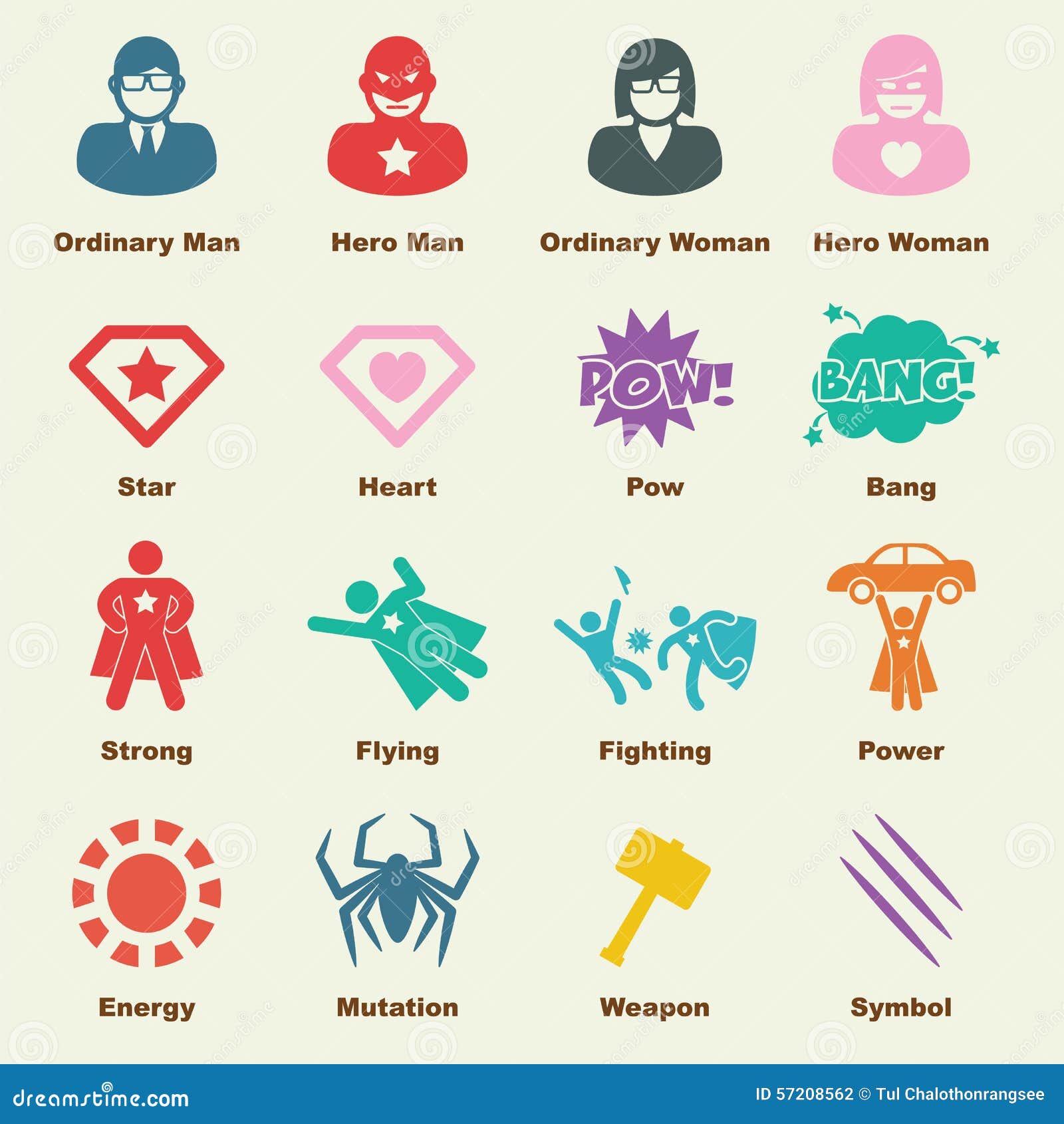 Superhero elements stock vector. Illustration of imagine - 57208562