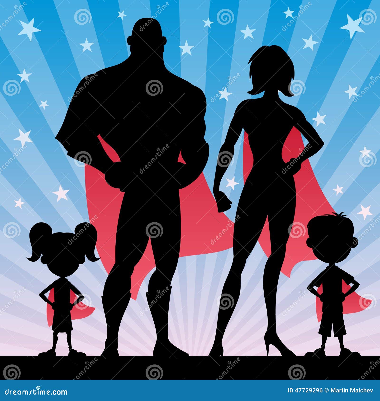 Superhero Family stock vector. Illustration of hero, male - 47729296
