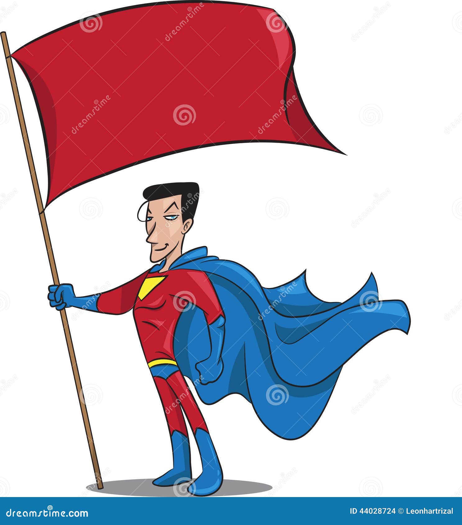Superhero flag stock vector. Illustration of flag, hand - 44028724