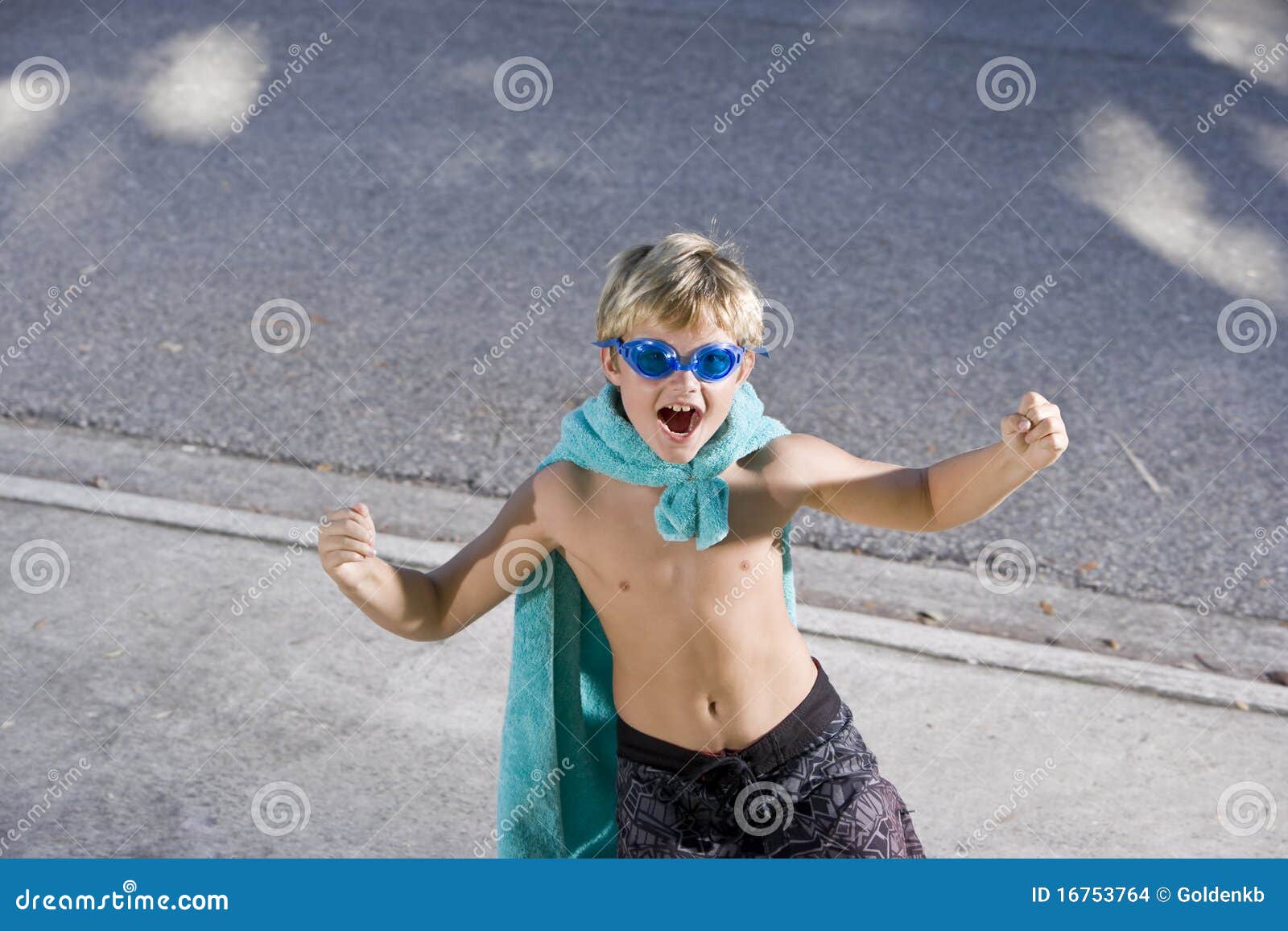 Superhero Flexes His Muscles Stock Photo - Image of high, flexing: 16753764