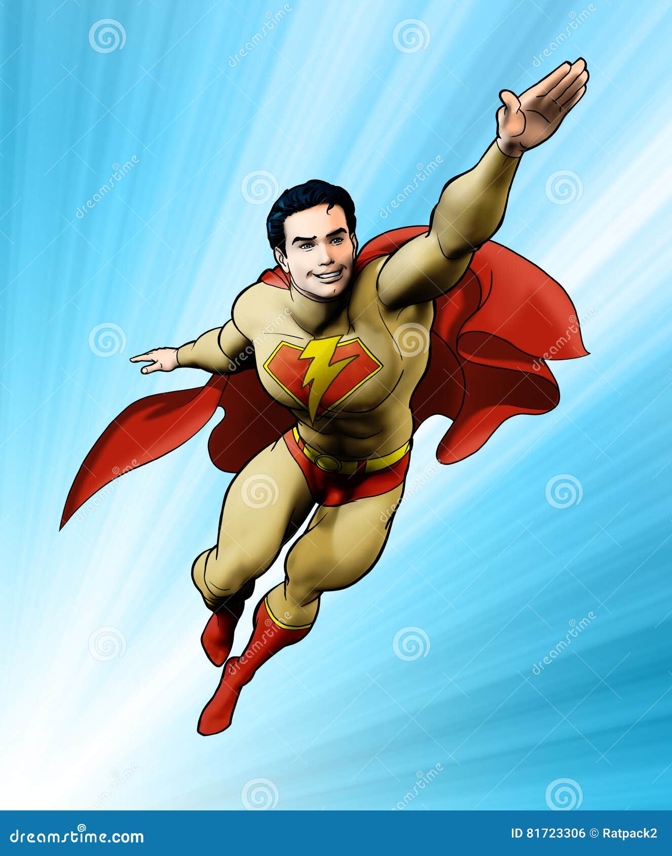 Superhero Flying into Action Stock Illustration - Illustration of speed ...
