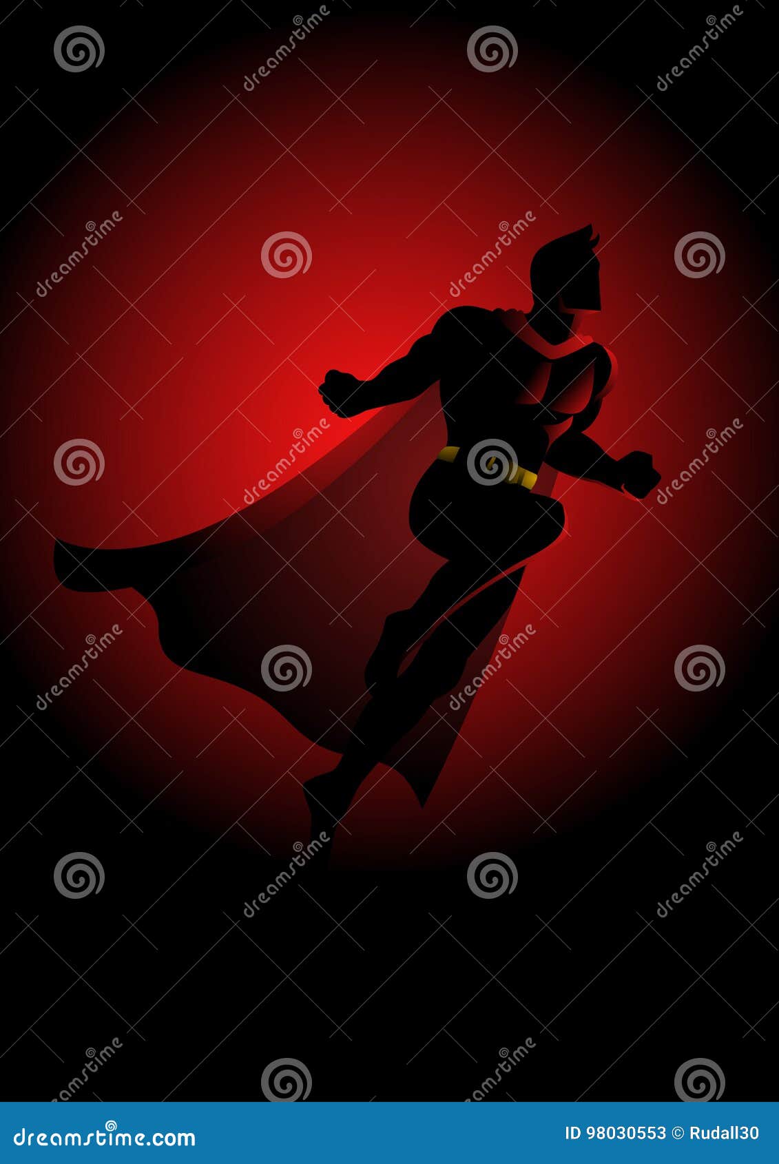 Superhero With Gallant Pose Giving Thumbs Up Vector Illustration ...