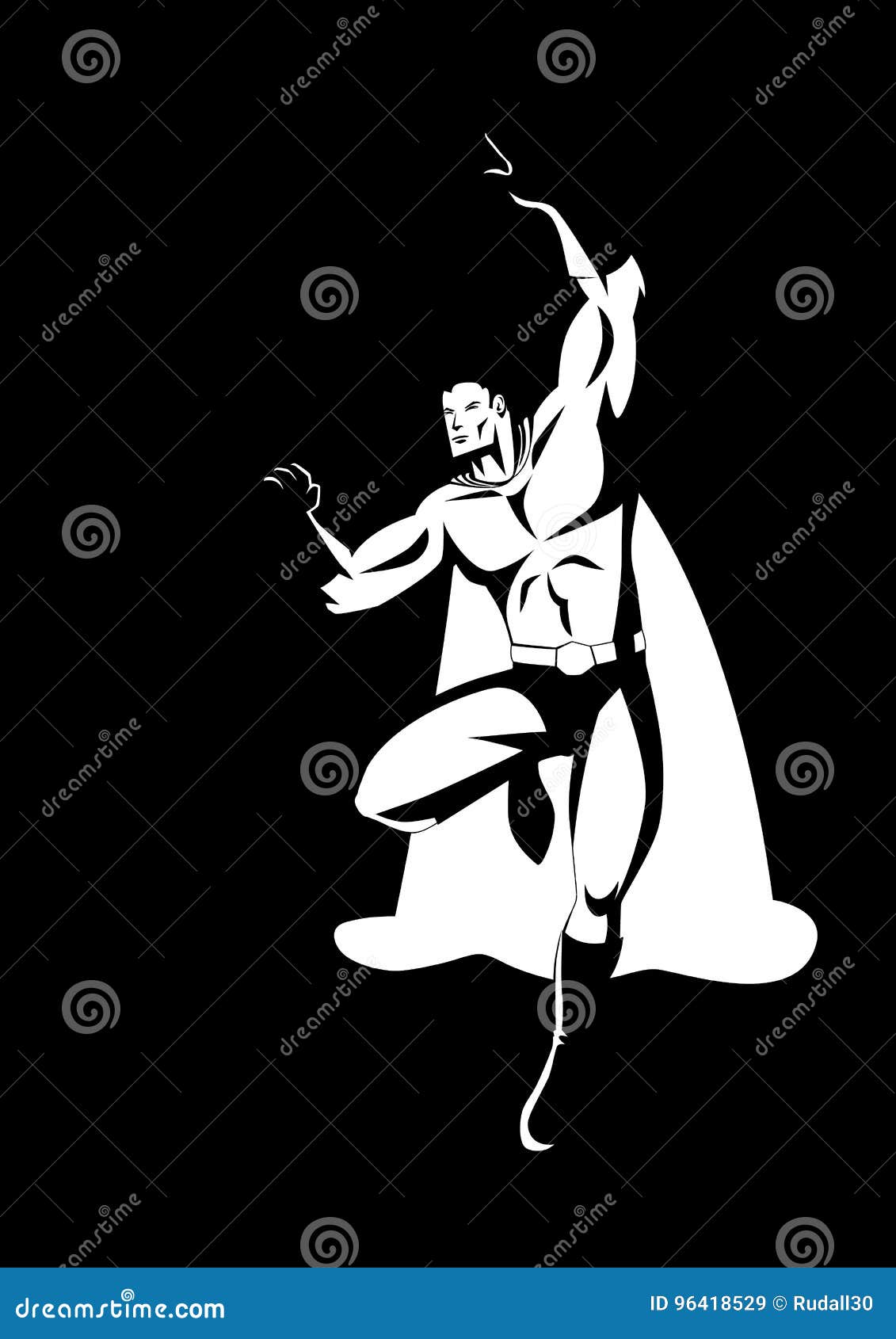 Superhero in Flying Pose stock vector. Illustration of superhero - 96418529