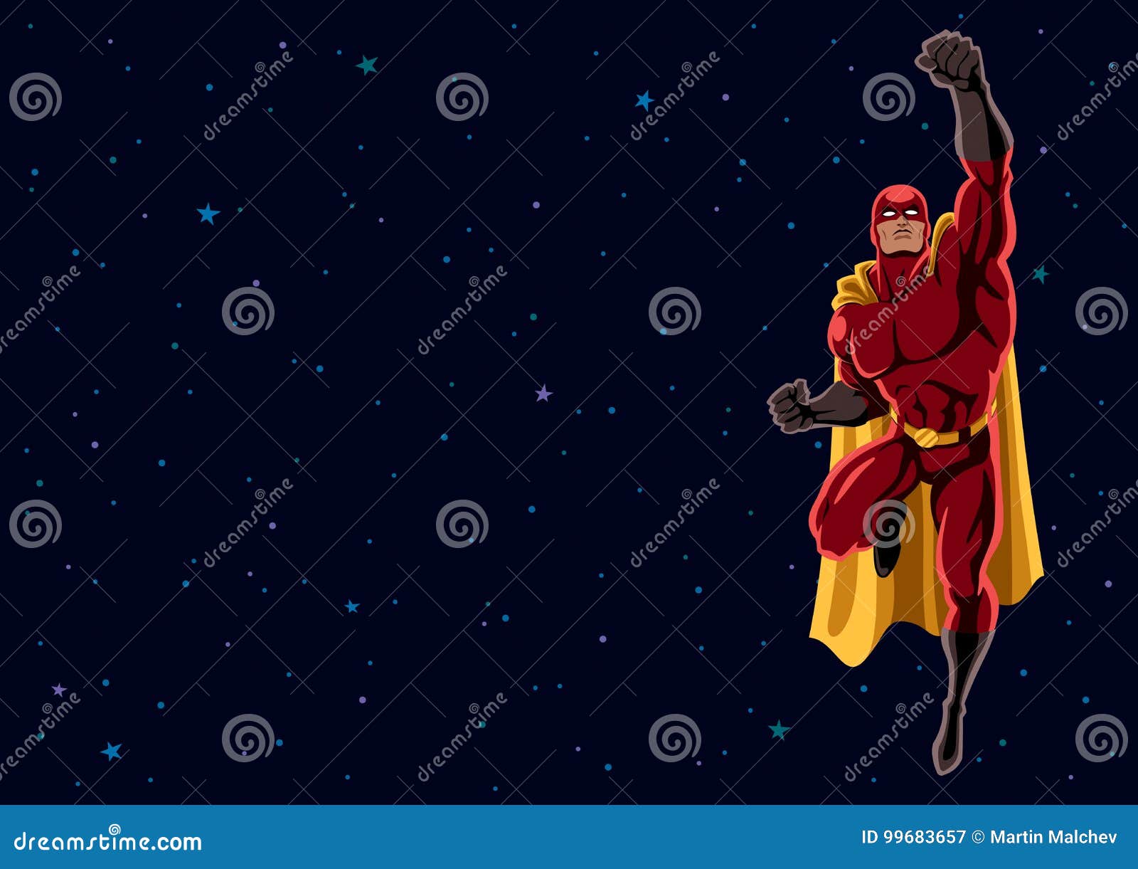Superhero Flying 2 Space stock vector. Illustration of clipart - 99683657