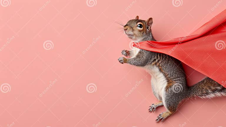 Superhero Flying Squirrel in Cape on Gradient Pastel Background, Ideal ...