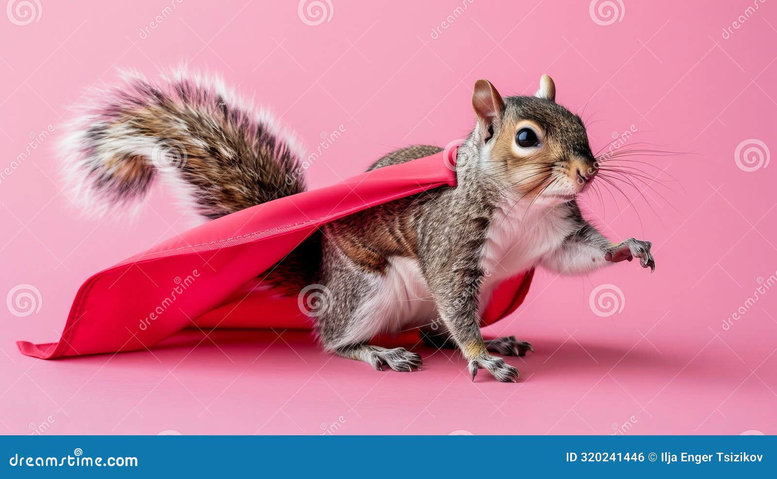 Superhero Flying Squirrel on Gradient Pastel Backdrop with Ample Space ...