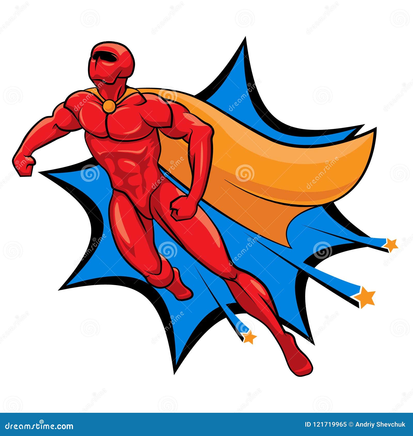 Superhero Flying Vector Illustration Isolated. Cartoon Hero Stock ...