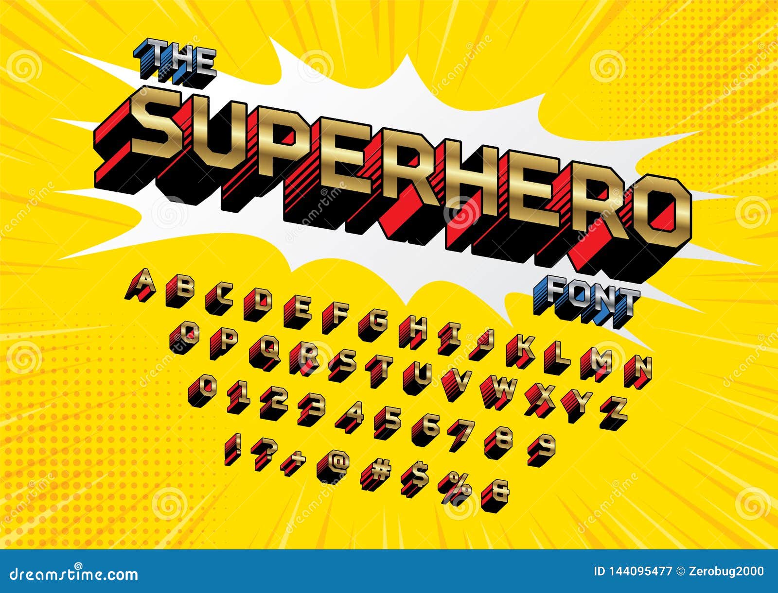 Superhero font stock vector. Illustration of uppercase - 144095477