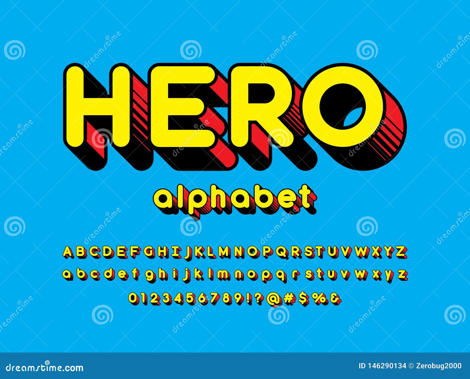 Superhero font stock vector. Illustration of typography - 146290134