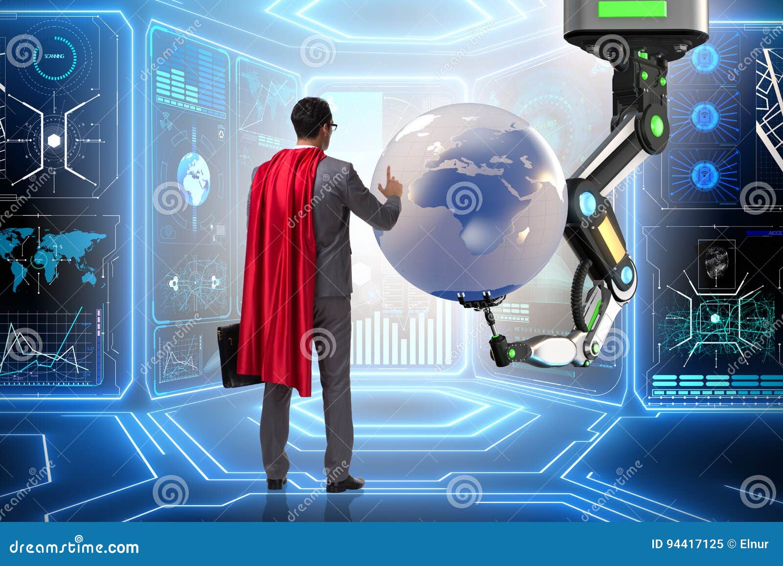 The Superhero in Global Business Concept Stock Image - Image of ...