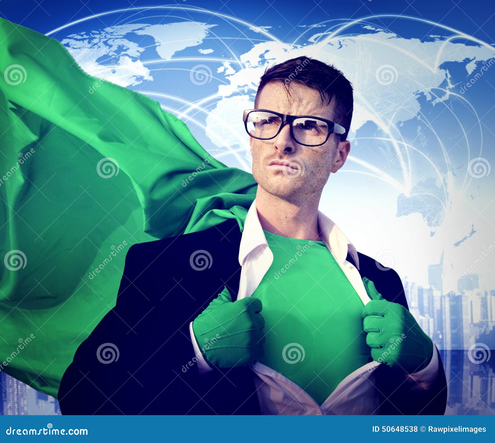 Superhero Green Environmental Conservation Ecology Concept Stock Photo ...