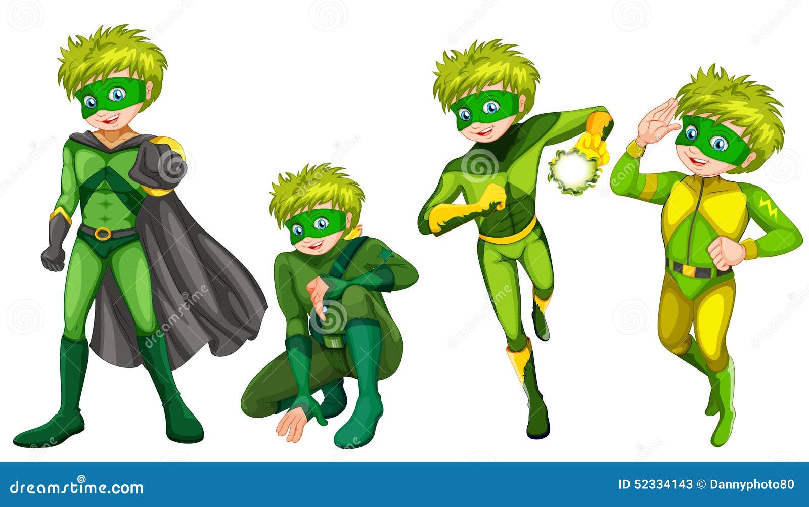 Green Superhero Man Vector Illustration | CartoonDealer.com #210344902
