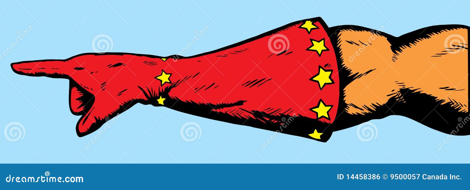 Superhero Hand Holding Flyer. Cartoon Vector | CartoonDealer.com #13978449