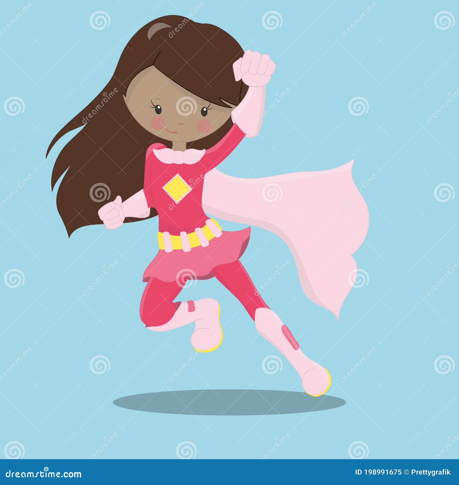 Superhero hands up girl 16 stock vector. Illustration of vector - 198991675