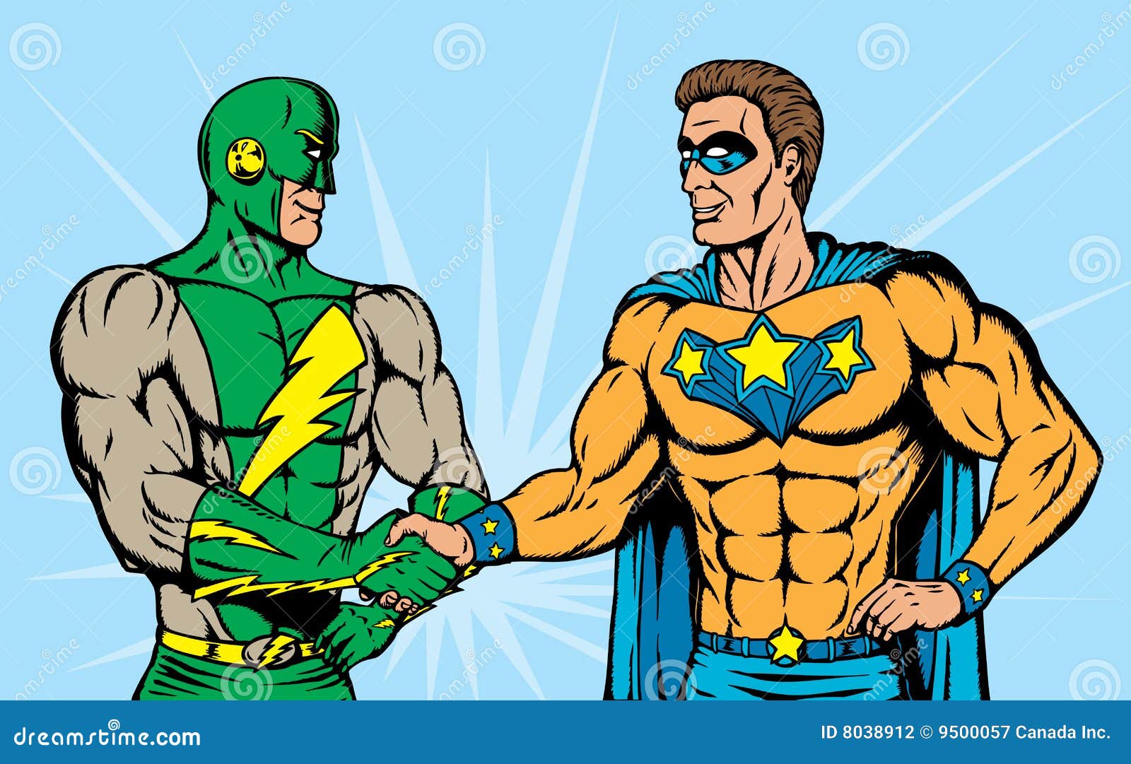 Superhero handshake stock vector. Illustration of muscle - 8038912