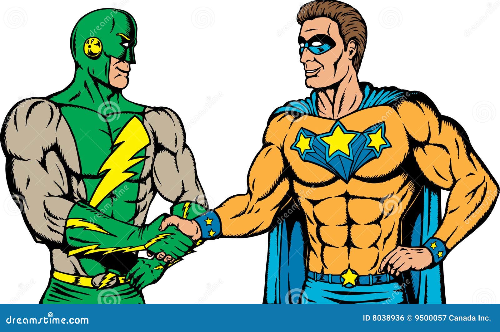 Superhero handshake stock vector. Illustration of muscular - 8038936