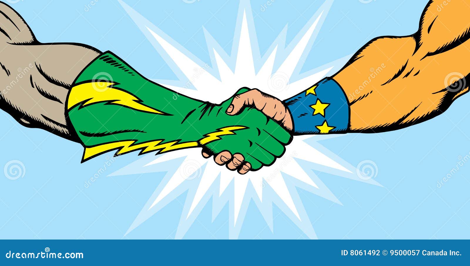Superhero handshake stock vector. Illustration of handshake - 8061492