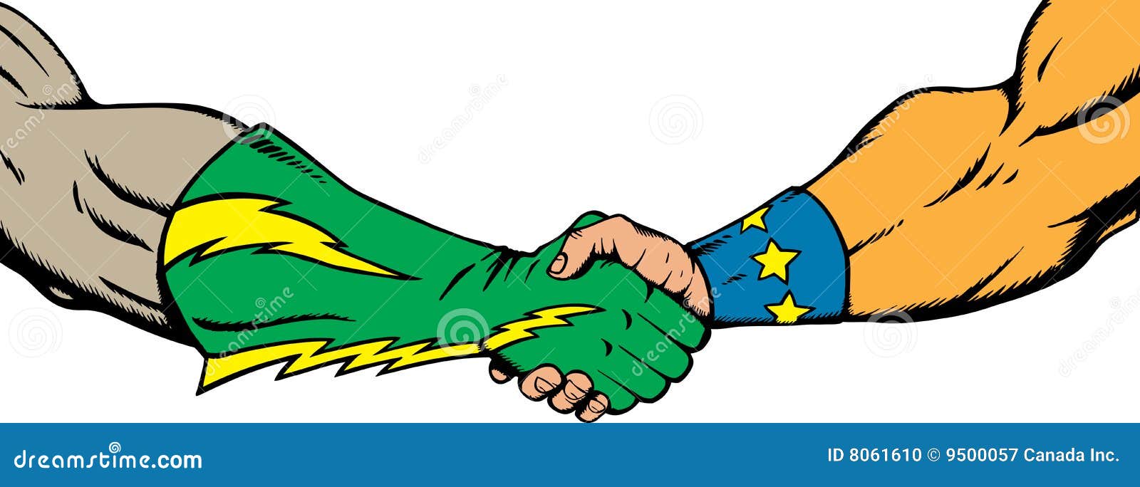 Superhero handshake stock vector. Illustration of partnership - 8061610