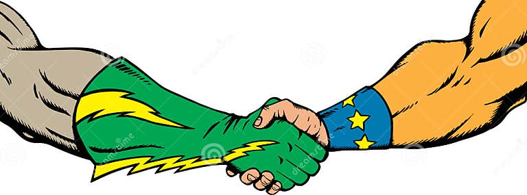 Superhero handshake stock vector. Illustration of partnership - 8061610