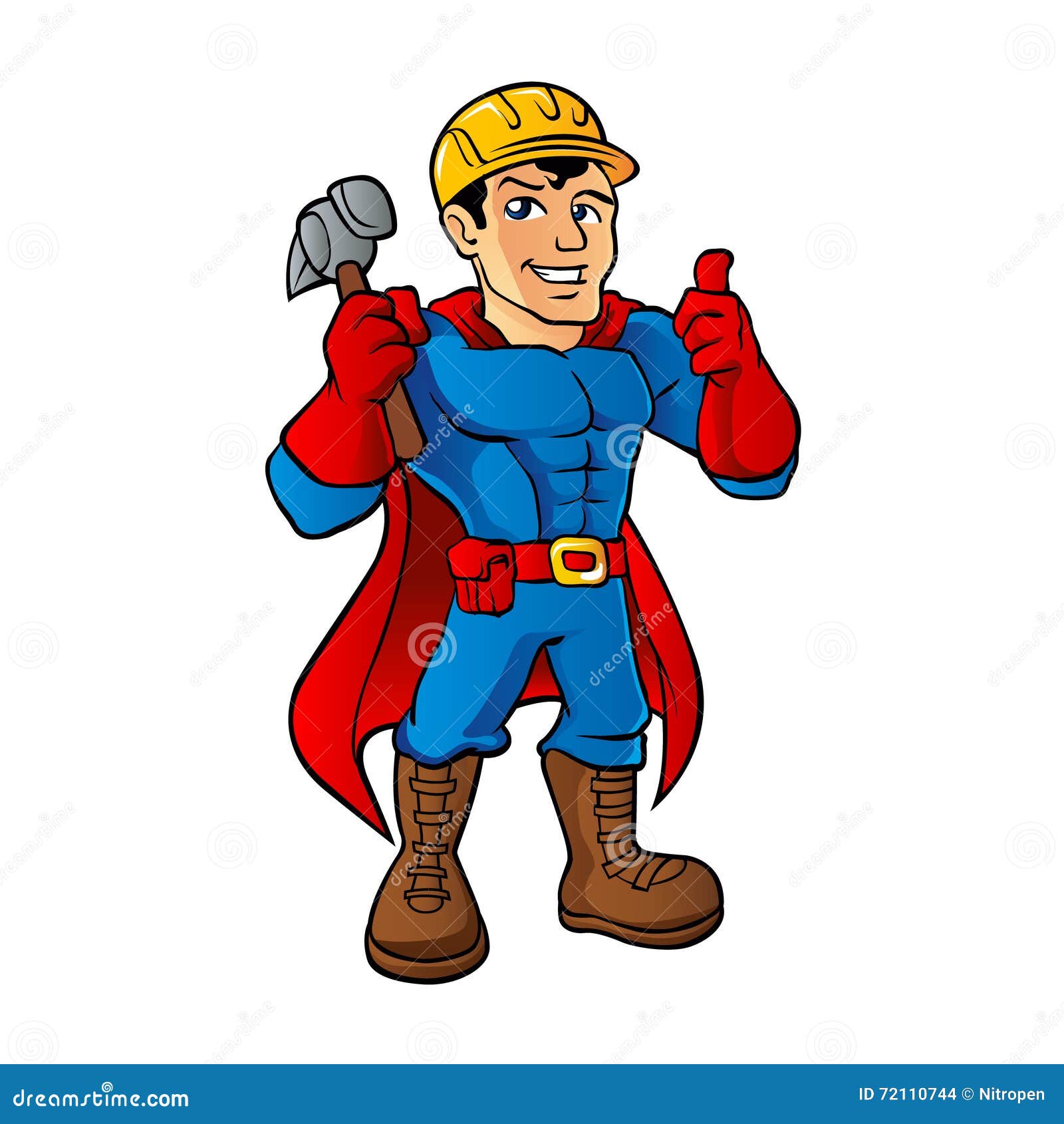 Superhero handyman guy stock vector. Illustration of flight - 72110744