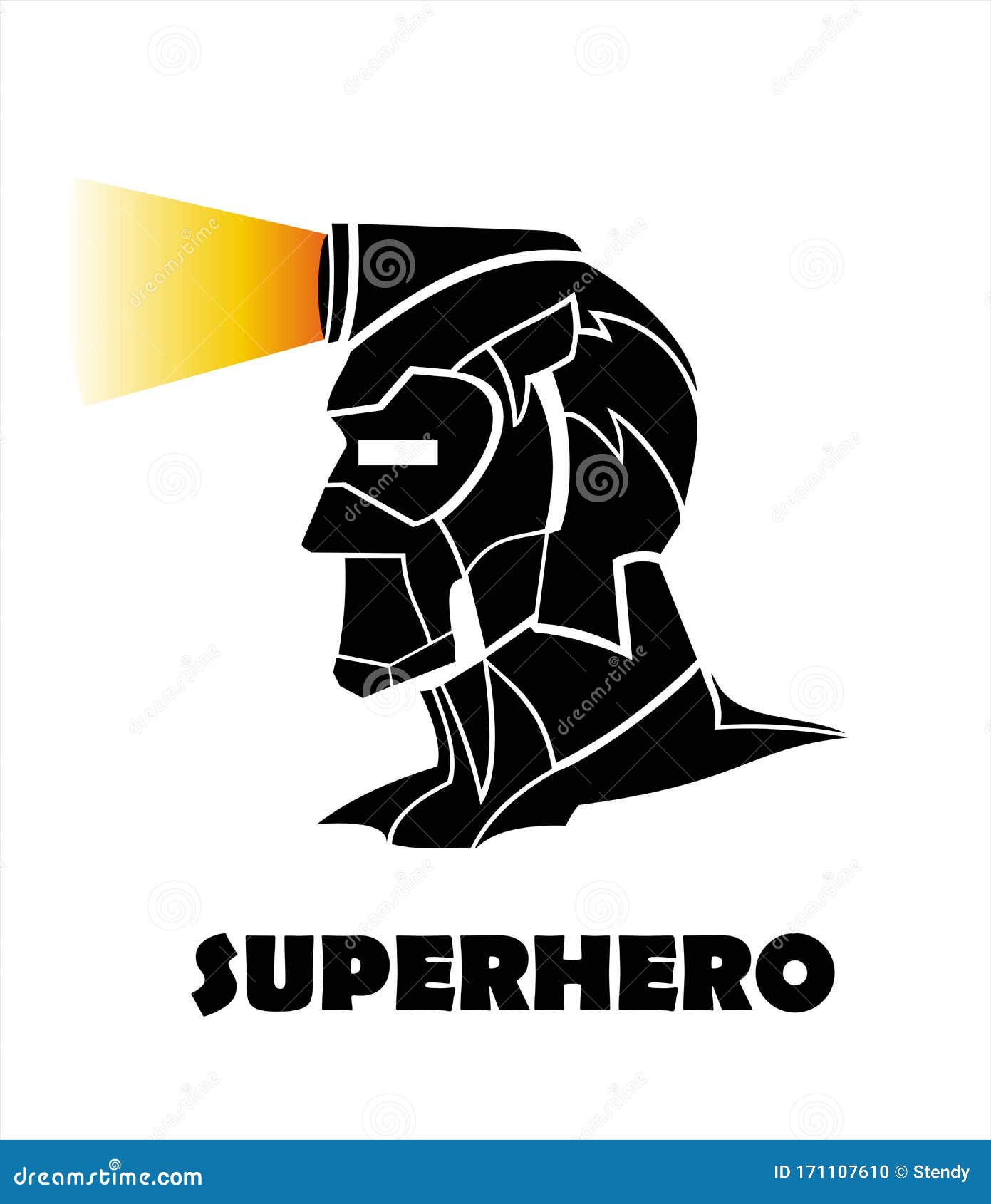 Superhero head stencil stock vector. Illustration of profile - 171107610